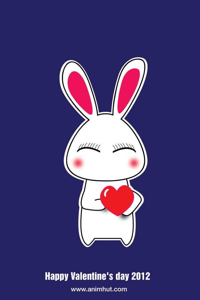 2012 Valentine’s Adorable Bunny Vector Wallpaper Collection