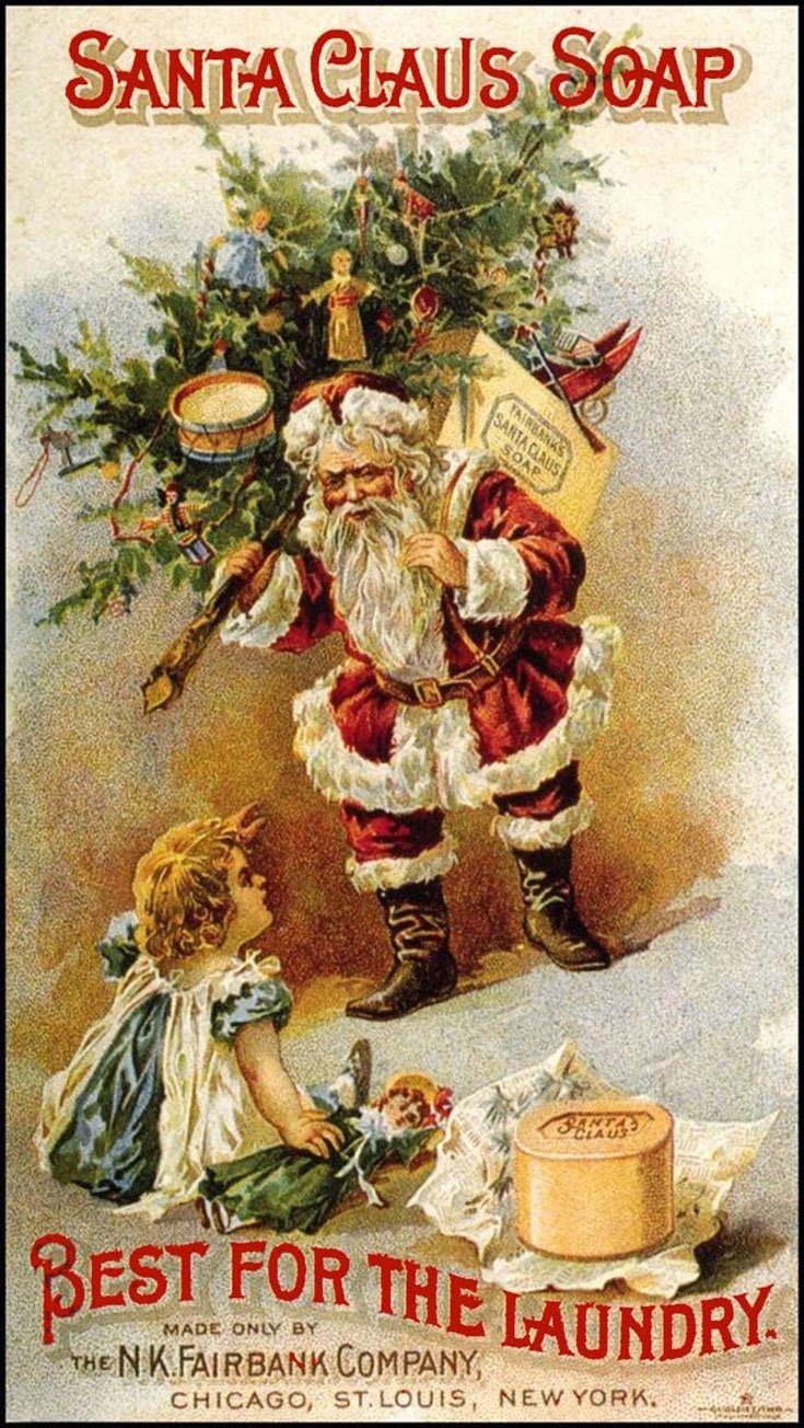 Antique Christmas Santa Postcards and Vintage Illustrations