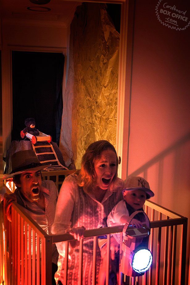 Parents Recreates Movie Scene for Baby using Card boards